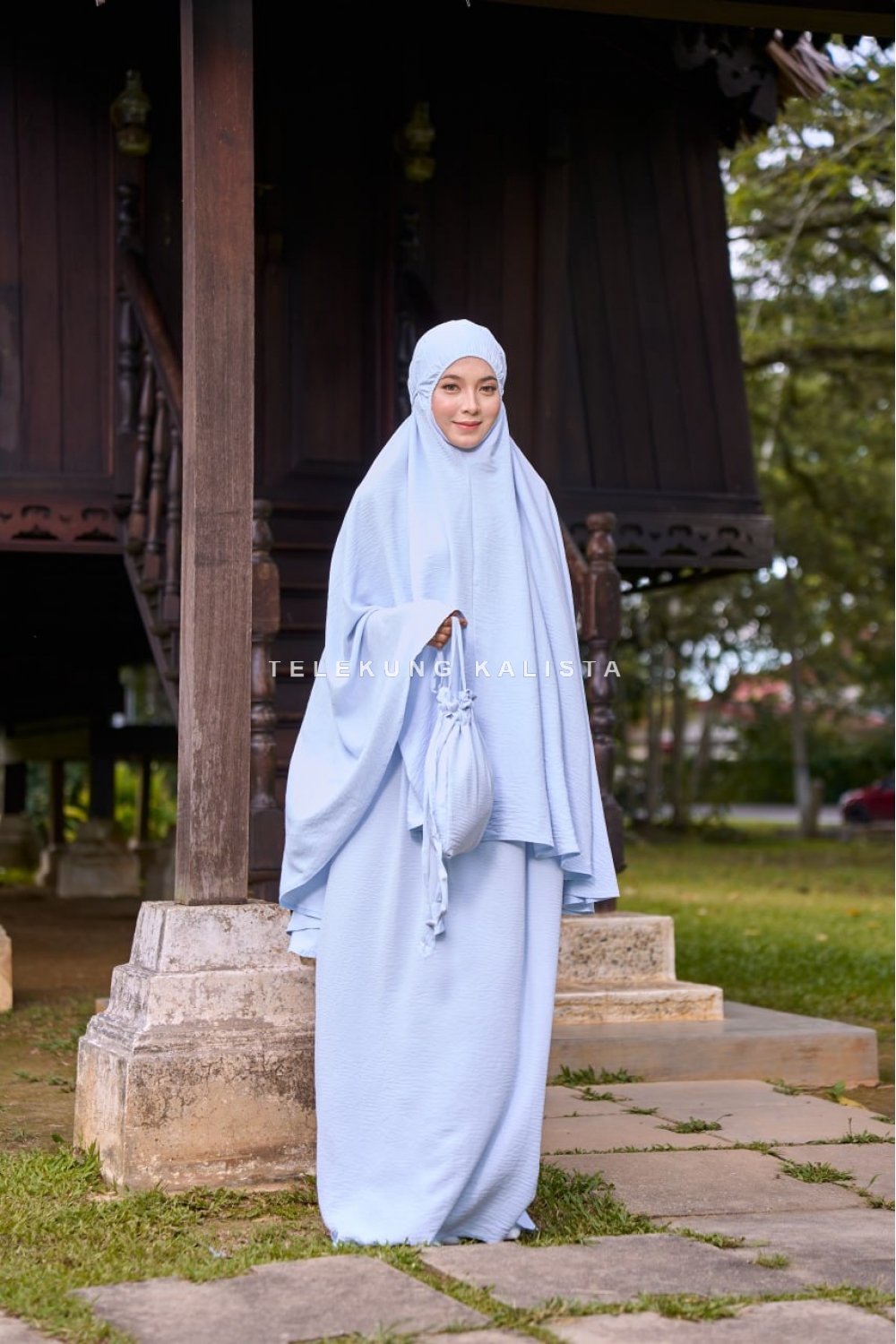 Telekung Lily Powder Blue-TLPB